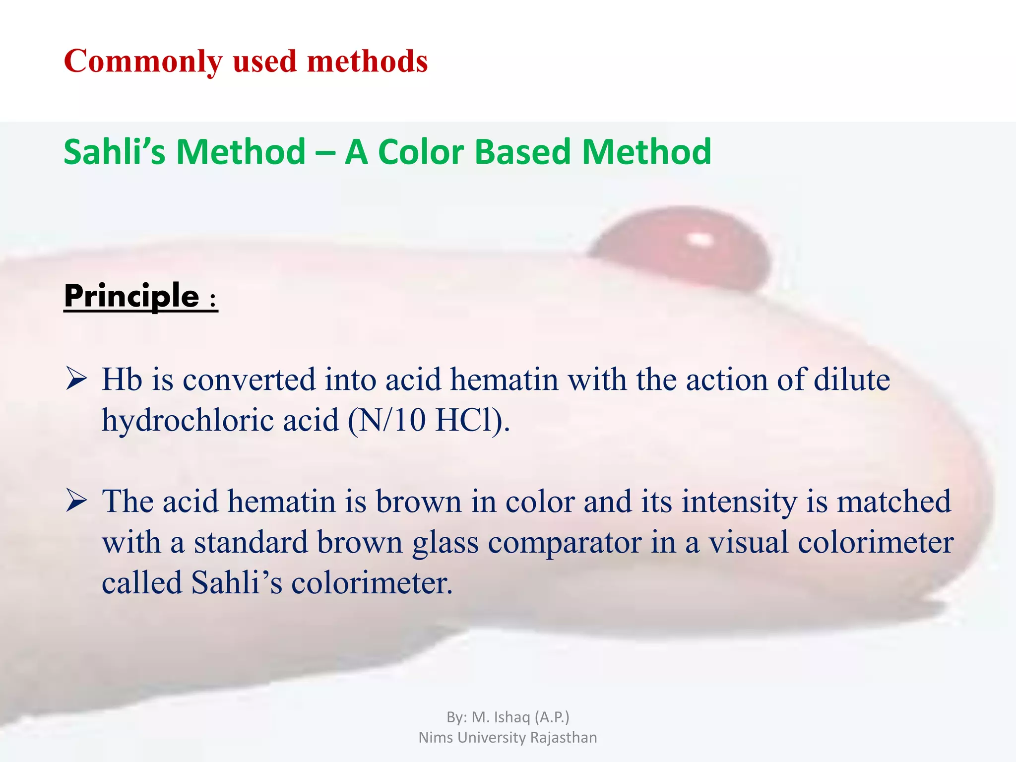 Hemoglobin estimation | PPTX