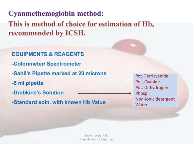 Hemoglobin estimation | PPTX