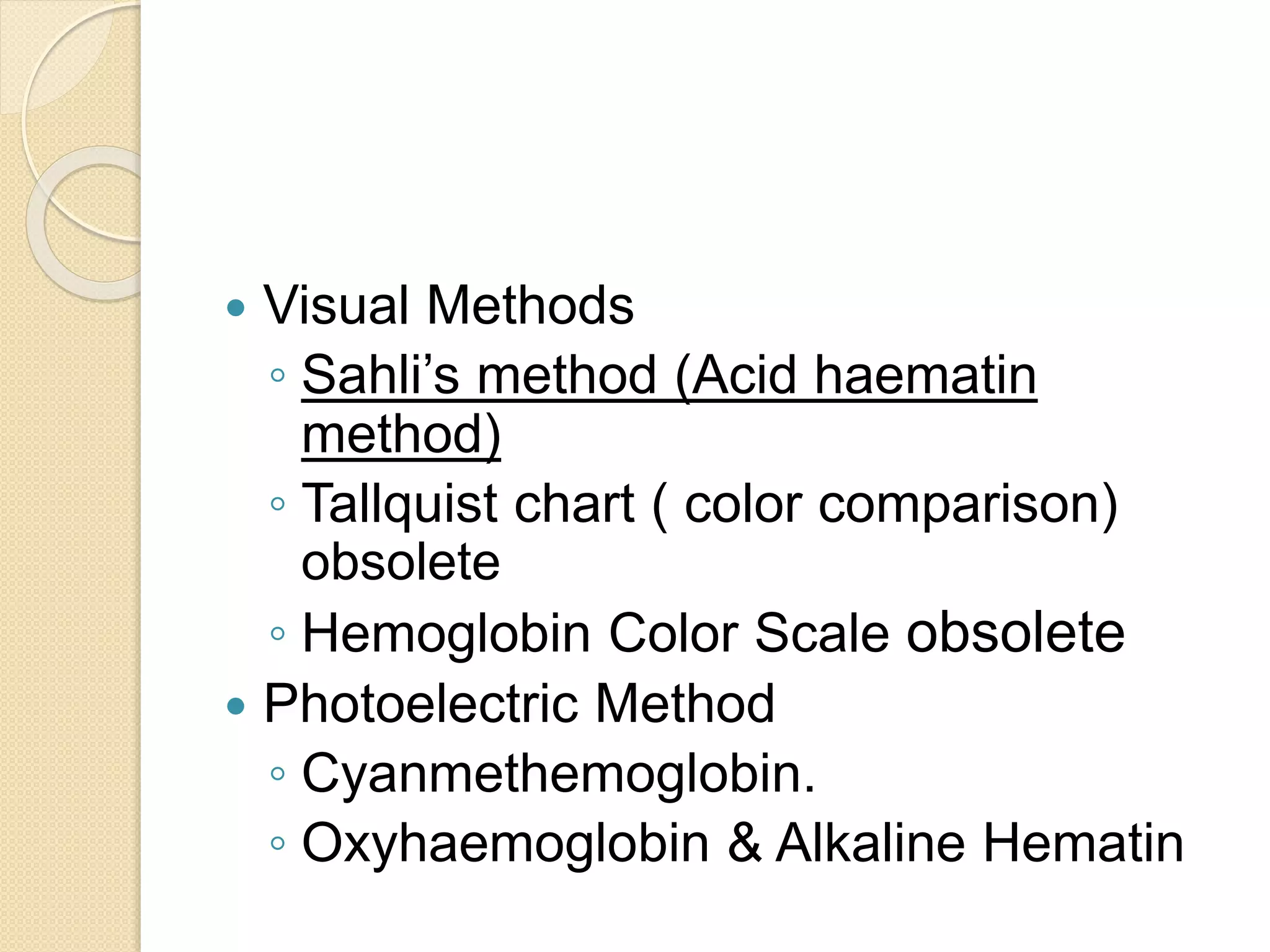 Hemoglobin estimation dr sandeep | PPTX