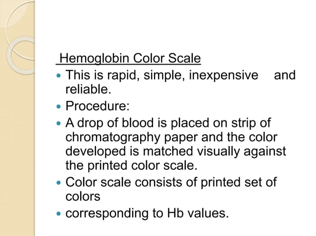 Hemoglobin estimation dr sandeep | PPTX | Blood Disorders | Diseases ...