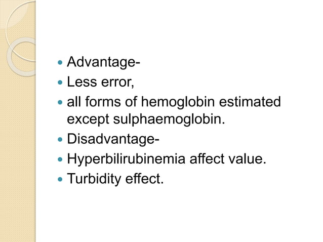 Hemoglobin estimation dr sandeep | PPTX | Blood Disorders | Diseases ...