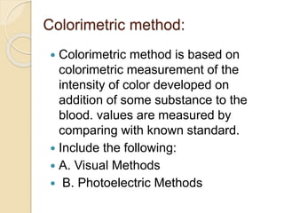 Hemoglobin estimation dr sandeep | PPTX