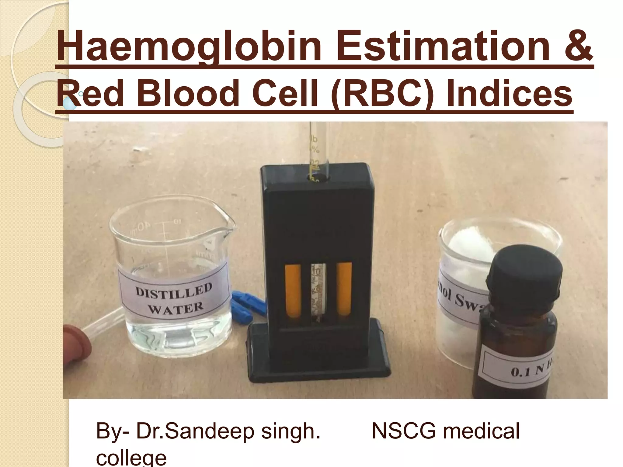 hemoglobin and rbc indices | PPT