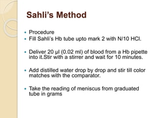 hemoglobin and rbc indices | PPT