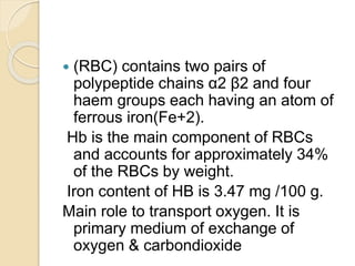 hemoglobin and rbc indices | PPT