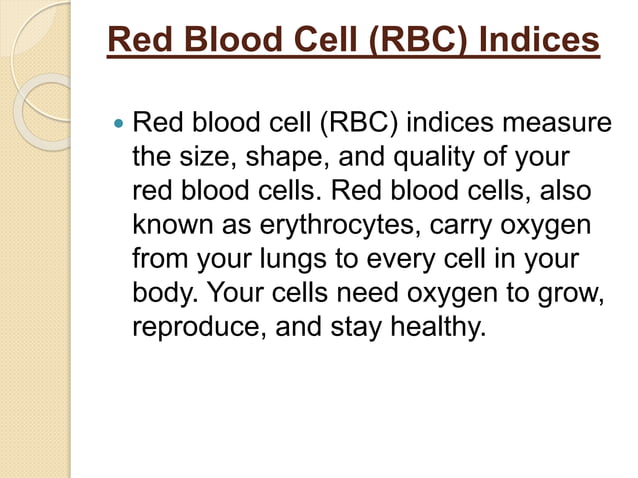 hemoglobin and rbc indices | PPT
