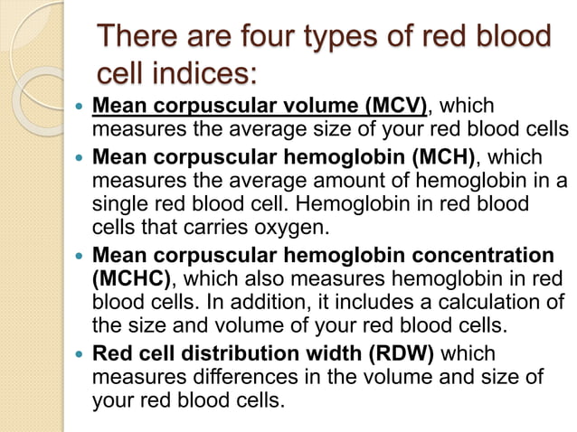 hemoglobin and rbc indices | PPT