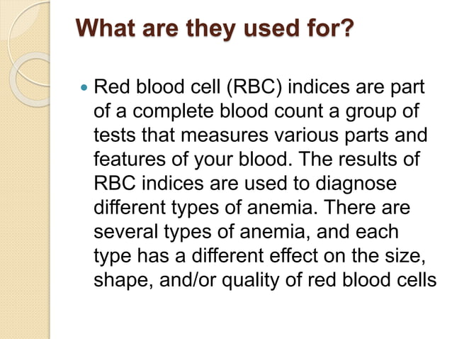 hemoglobin and rbc indices | PPT