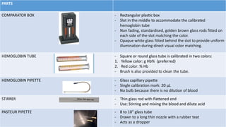 HEMOGLOBIN ESTIMATION AND STAINING OF PERIPHERAL BLOOD SMEAR.pptx