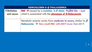 Hemoglobin HbCC & HbEE | PDF