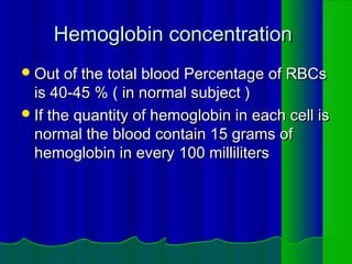 Hemoglobin & its functions plasma | PPT