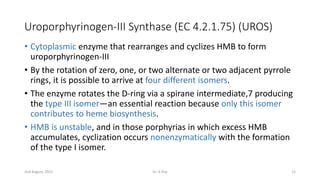 Hemoglobin metabolism and porphyrias | PPTX