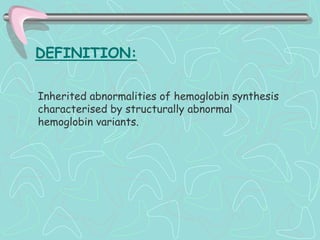 Hemoglobinopathies | PPT