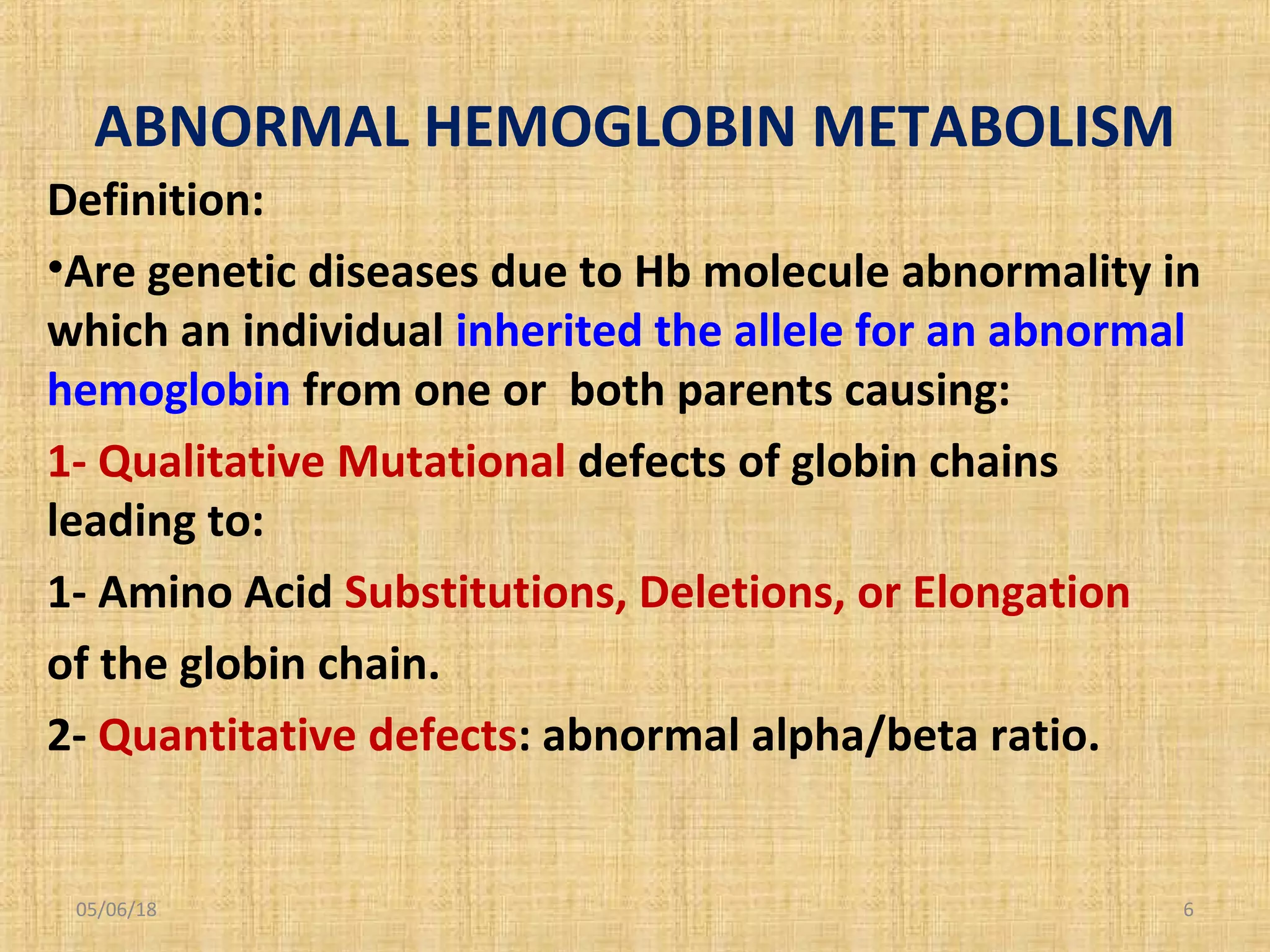 Hemoglobinopathies | PPT