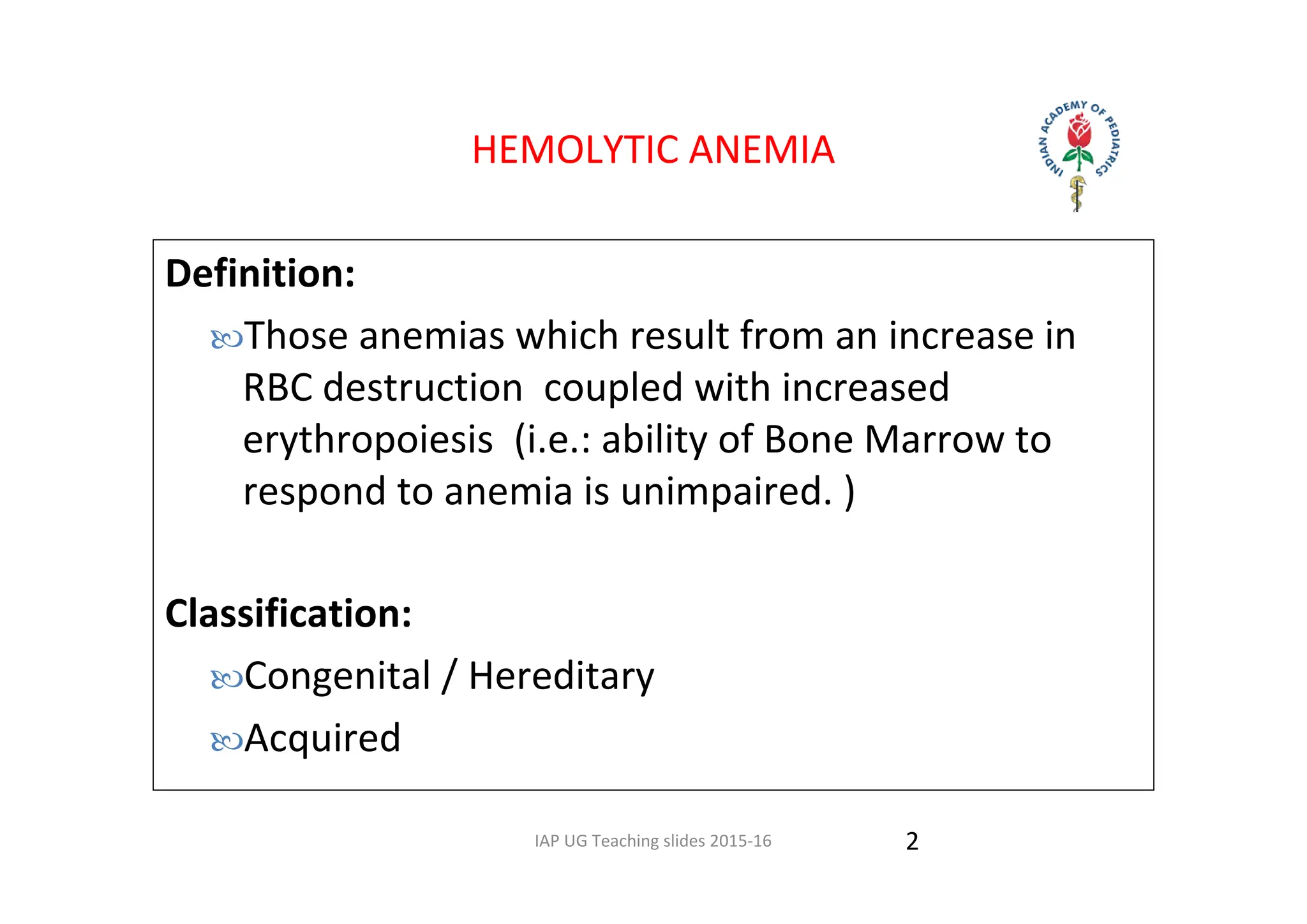 Hemolytic-Anemia in pediatric population | PDF