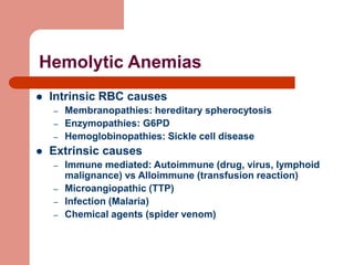 hemolytic anemia in Children including sickle cell | PPT