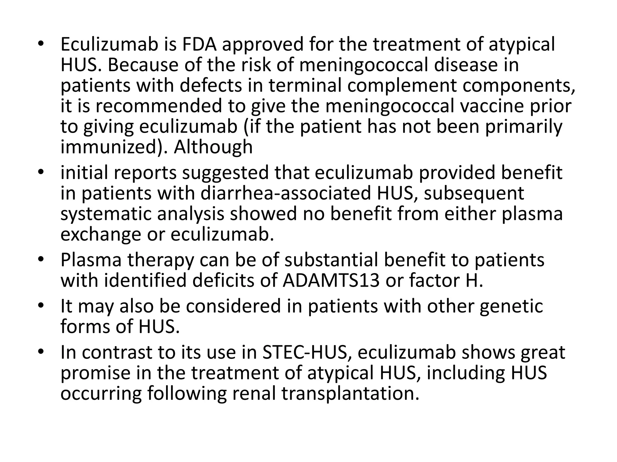 Hemolytic-uremic syndrome (HUS). important pptx | PPTX