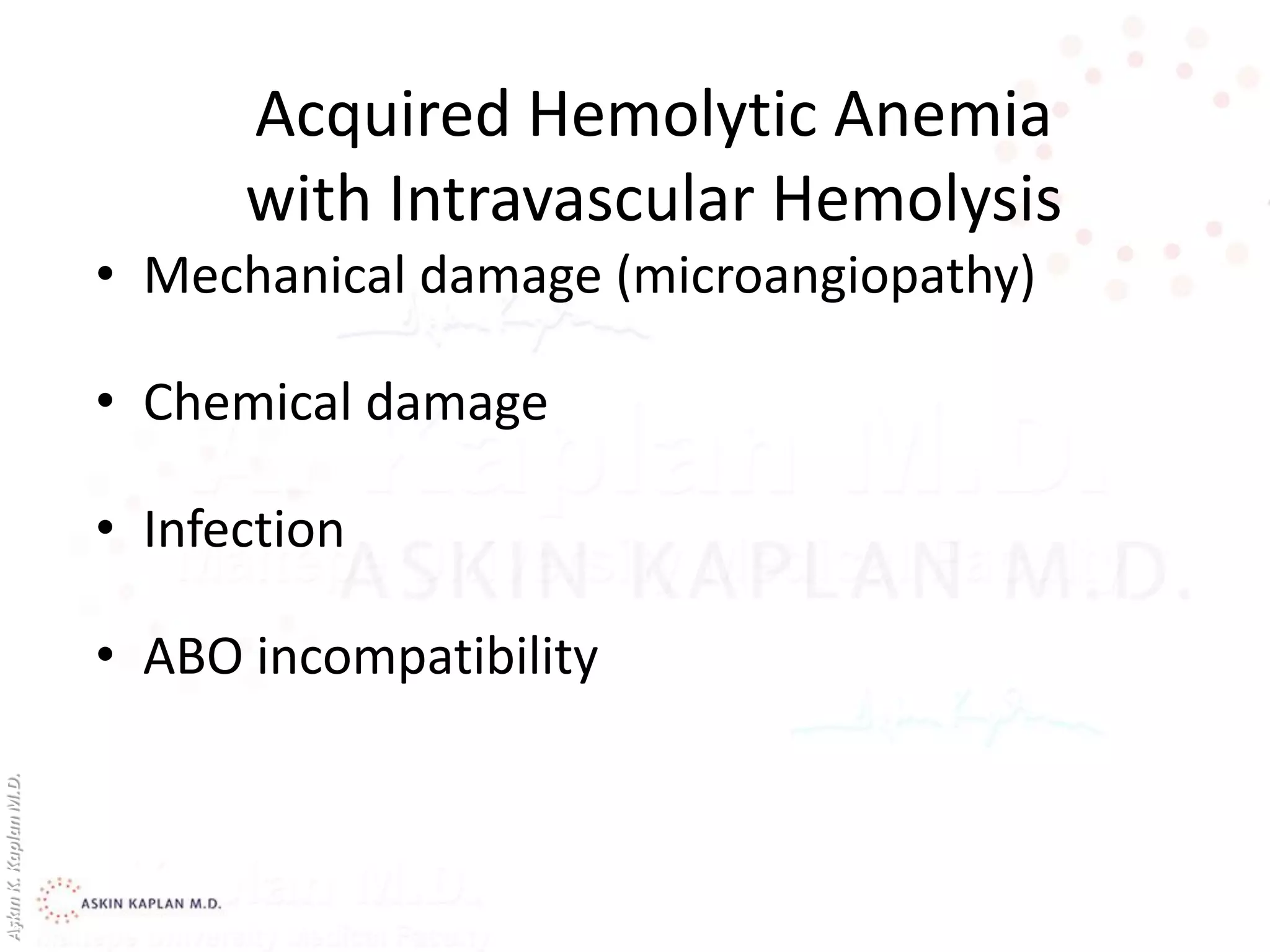 Hemolytic anemia akk | PDF