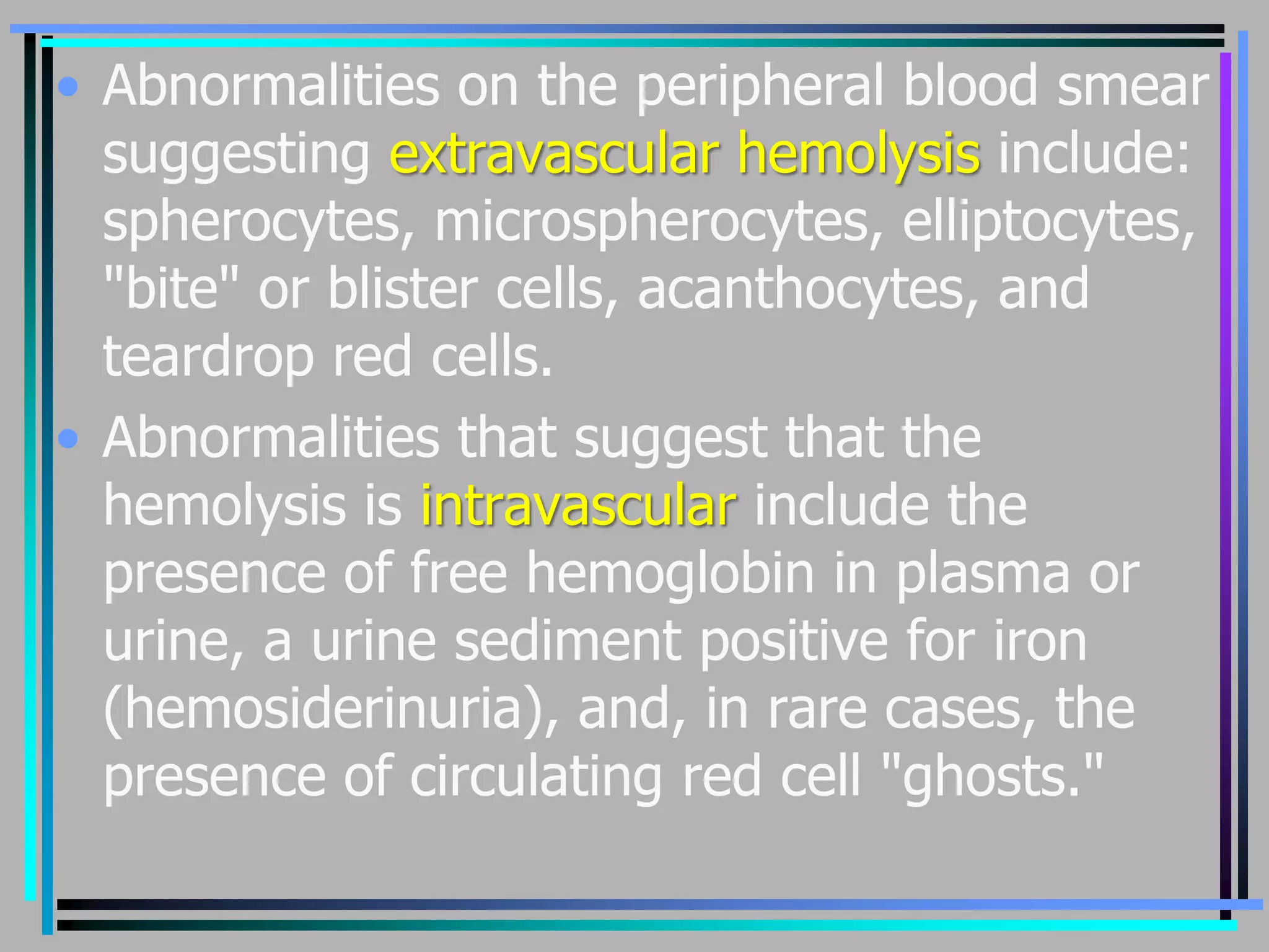 Hemolytic Anemia dr hayder.ppt | Blood Disorders | Diseases and Conditions
