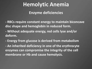 Hemolytic anemia I | PPTX