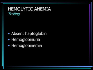 Hemolytic anemia ppt presentation | PPT