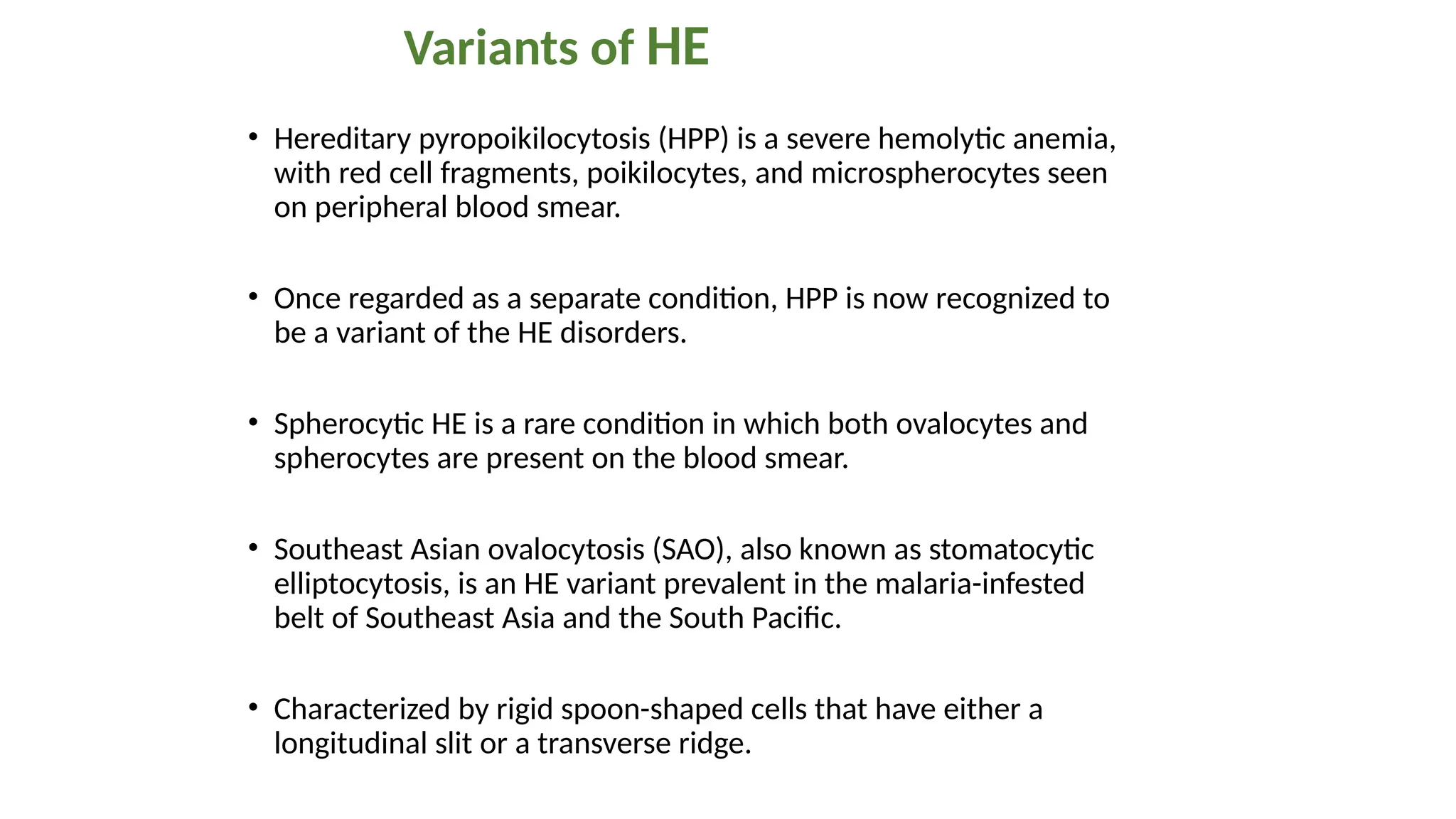 Hemolytic disorders due to Inherited abnormalities in Red cell ...