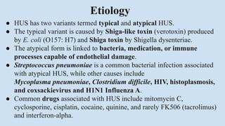 Hemolytic uremic syndrome | PPTX