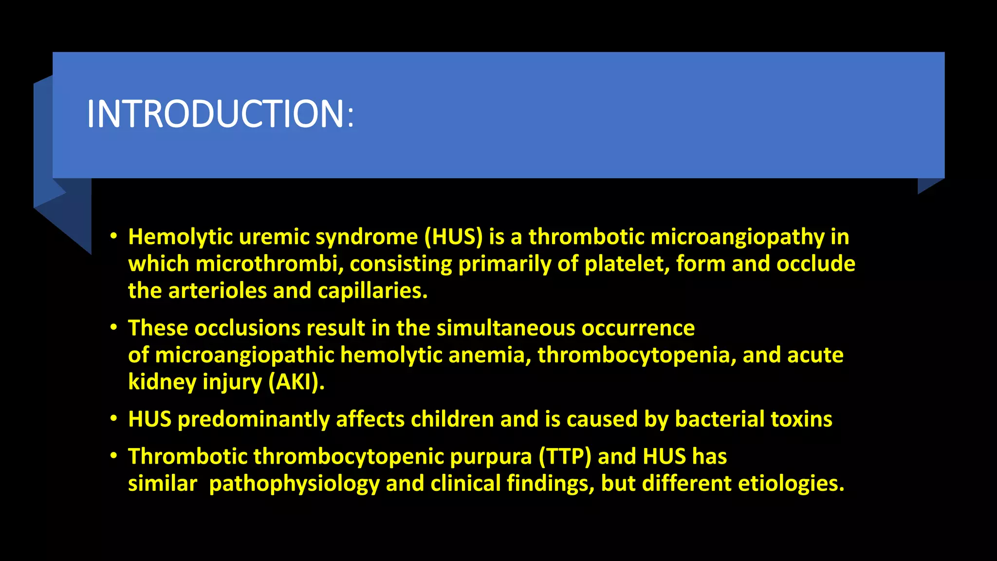 hemolytic uremic syndrome | PPTX