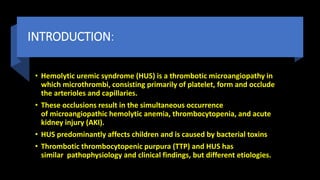 hemolytic uremic syndrome | PPTX