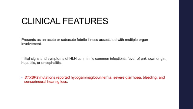 Hemophagocytic Lymphohistiocytosis (HLH) | PPTX