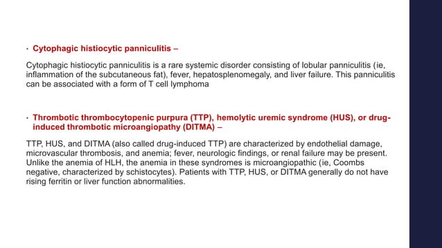 Hemophagocytic Lymphohistiocytosis (HLH) | PPTX