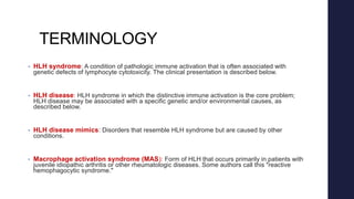 Hemophagocytic Lymphohistiocytosis (HLH) | PPTX