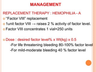 Hemophilia and ITP | PPTX