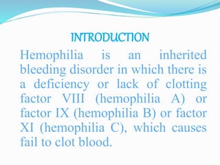 HEMOPHILIA B.PHARM 2ND SEM PATHOPHYSIOLOGY.pptx | Blood Disorders ...