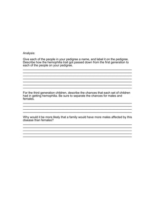 Biology - Hemophilia pedigree | PDF