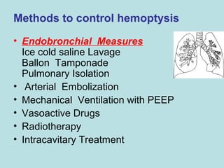 Management of Hemoptysis | PPT