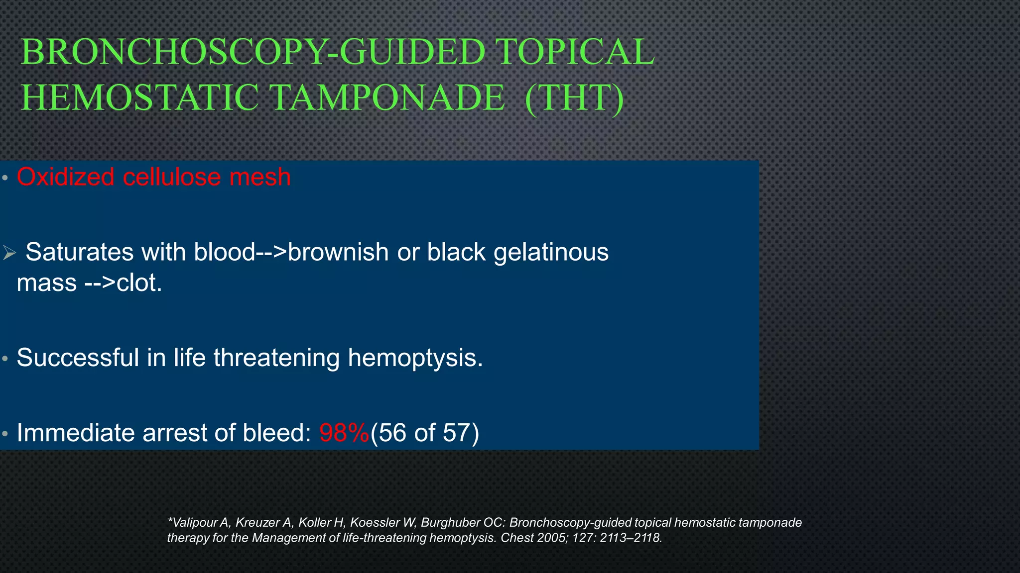 Hemoptysis and its management | PPTX