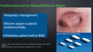 Hemoptysis and its management | PPTX