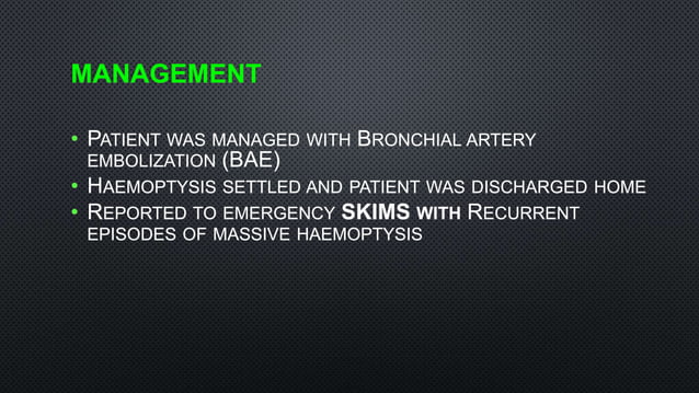 Hemoptysis and its management | PPTX | Blood Disorders | Diseases and ...
