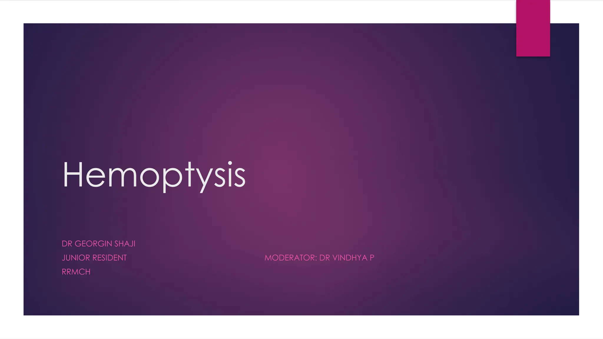 Hemoptysis.pptx respiratory medicine ppt | PPTX