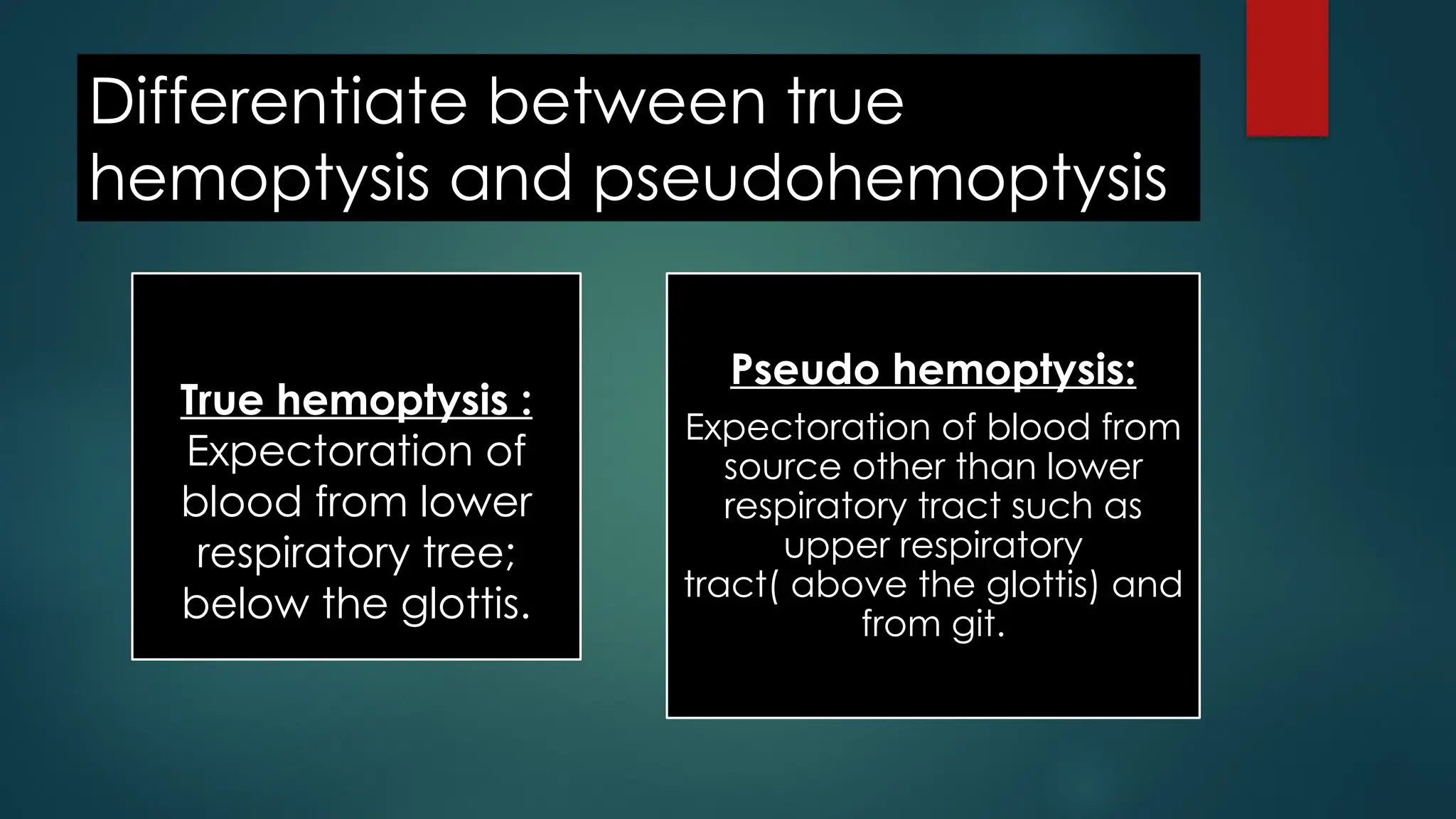 Hemoptysis clinical features signs symptoms and management | PPTX
