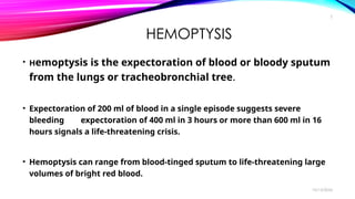 Hemoptysis 3 (1).....................pptx | Lung and Respiratory Health ...