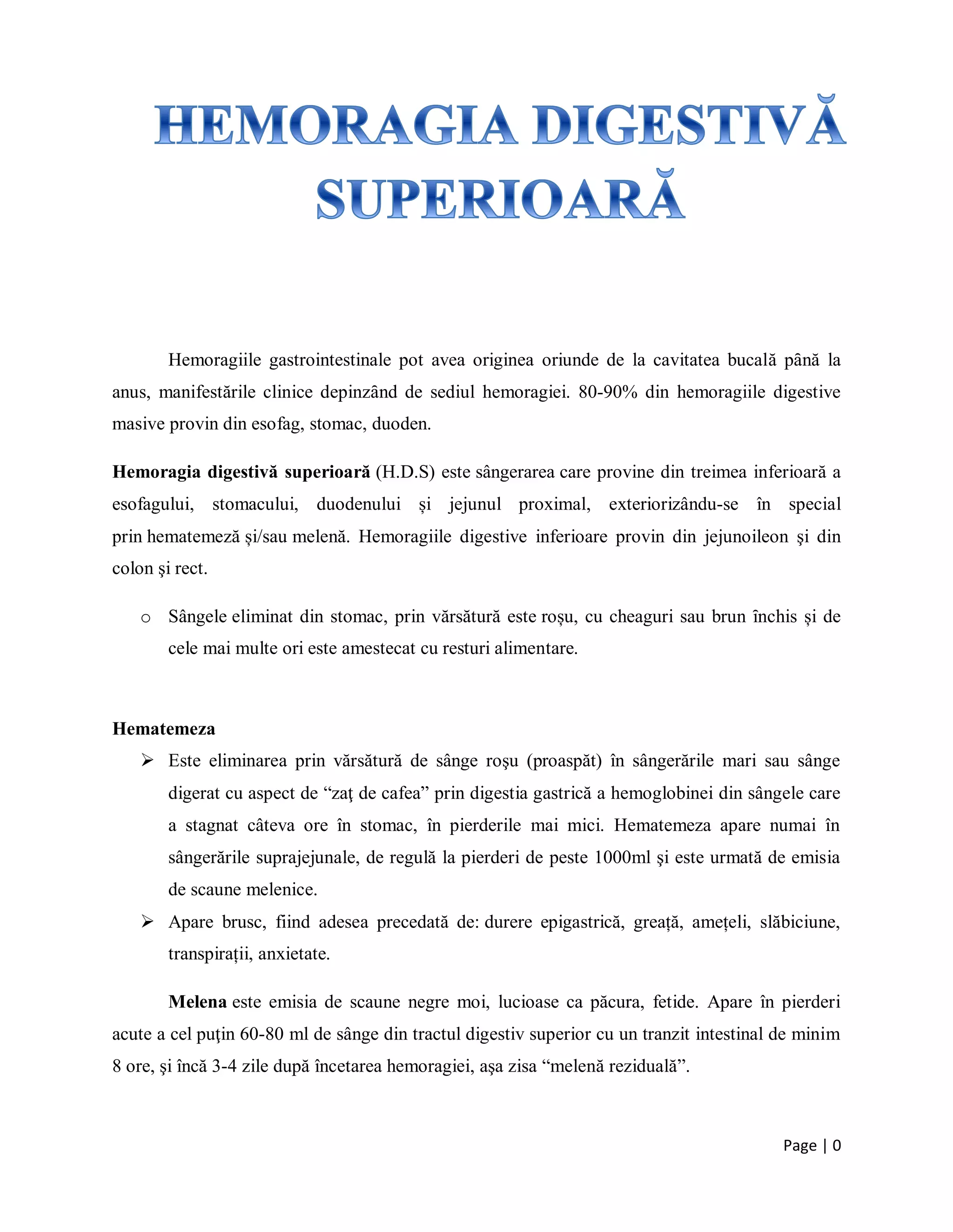 Hemoragiile digestive superioare | PDF