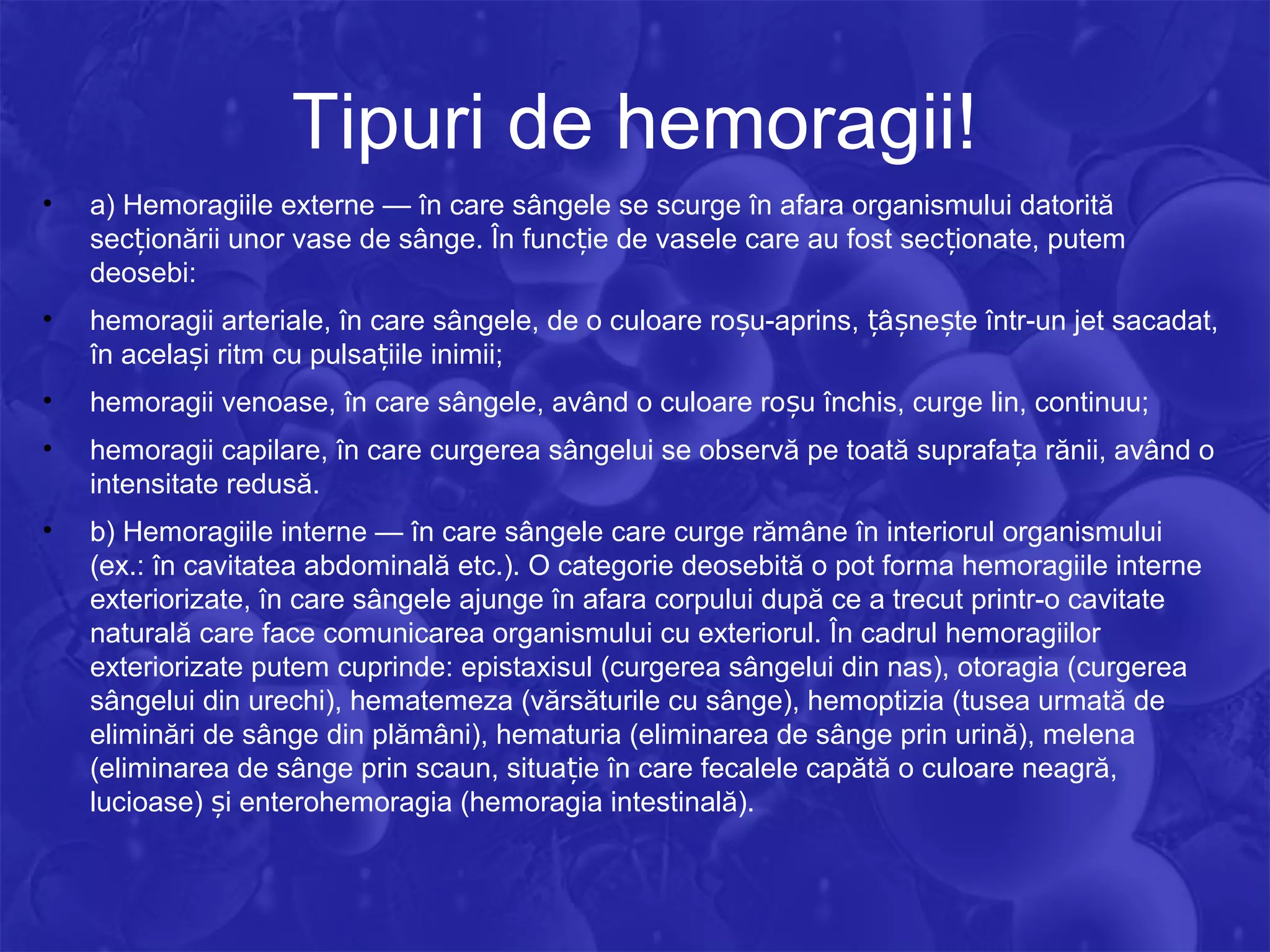 Hemoragiile - Optional Biologie | PPT