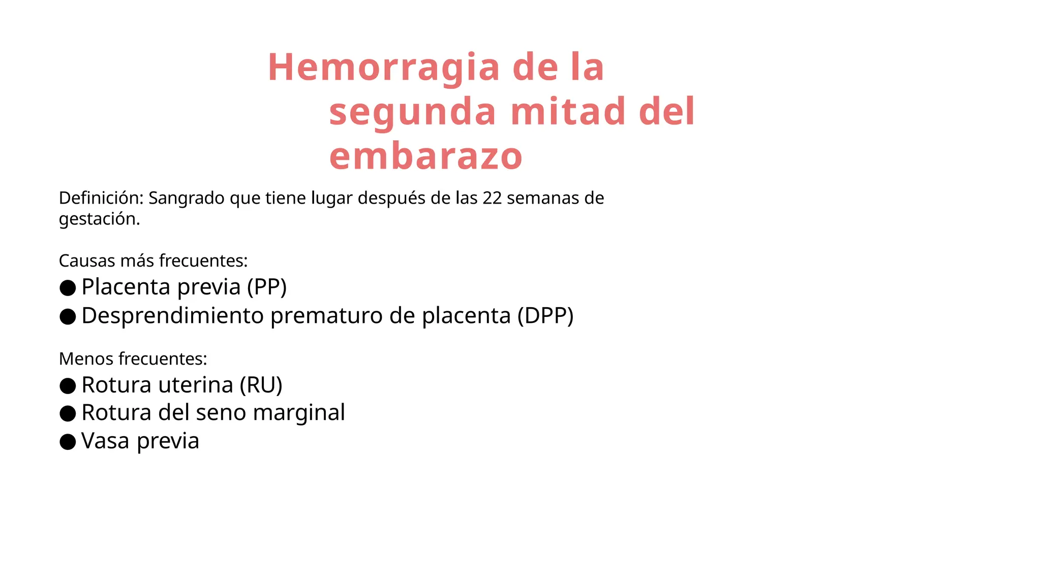 hemorragia en la 2da mitad del embarazo y sangre | PPTX | Pregnancy ...