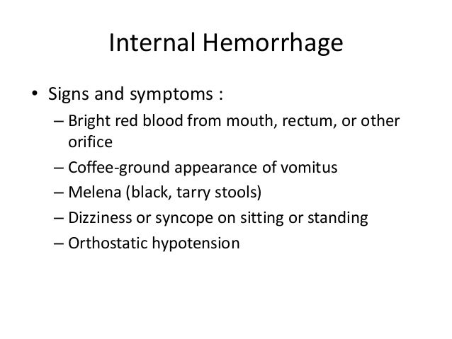 Hemorrhage Signs And Symptoms