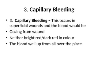 HEMORRHAGE in first aid and bandaging fhs | PPTX