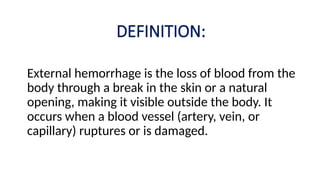 HEMORRHAGE AND ITS TYPES clinical hematology | PPTX