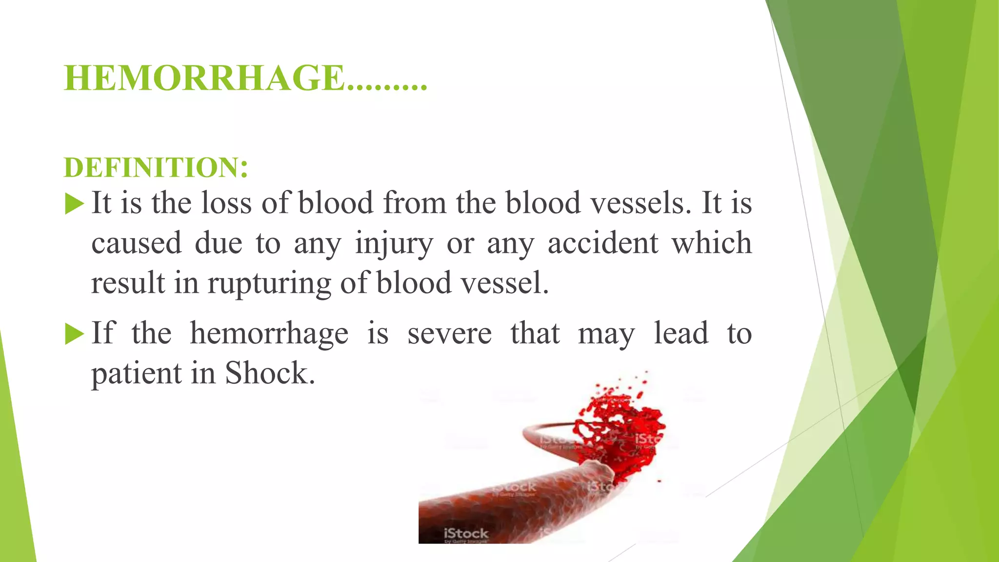 Hemorrhage and shock | PPTX | First Aid | Injuries