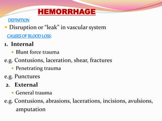 Hemorrhage and shock | PPT
